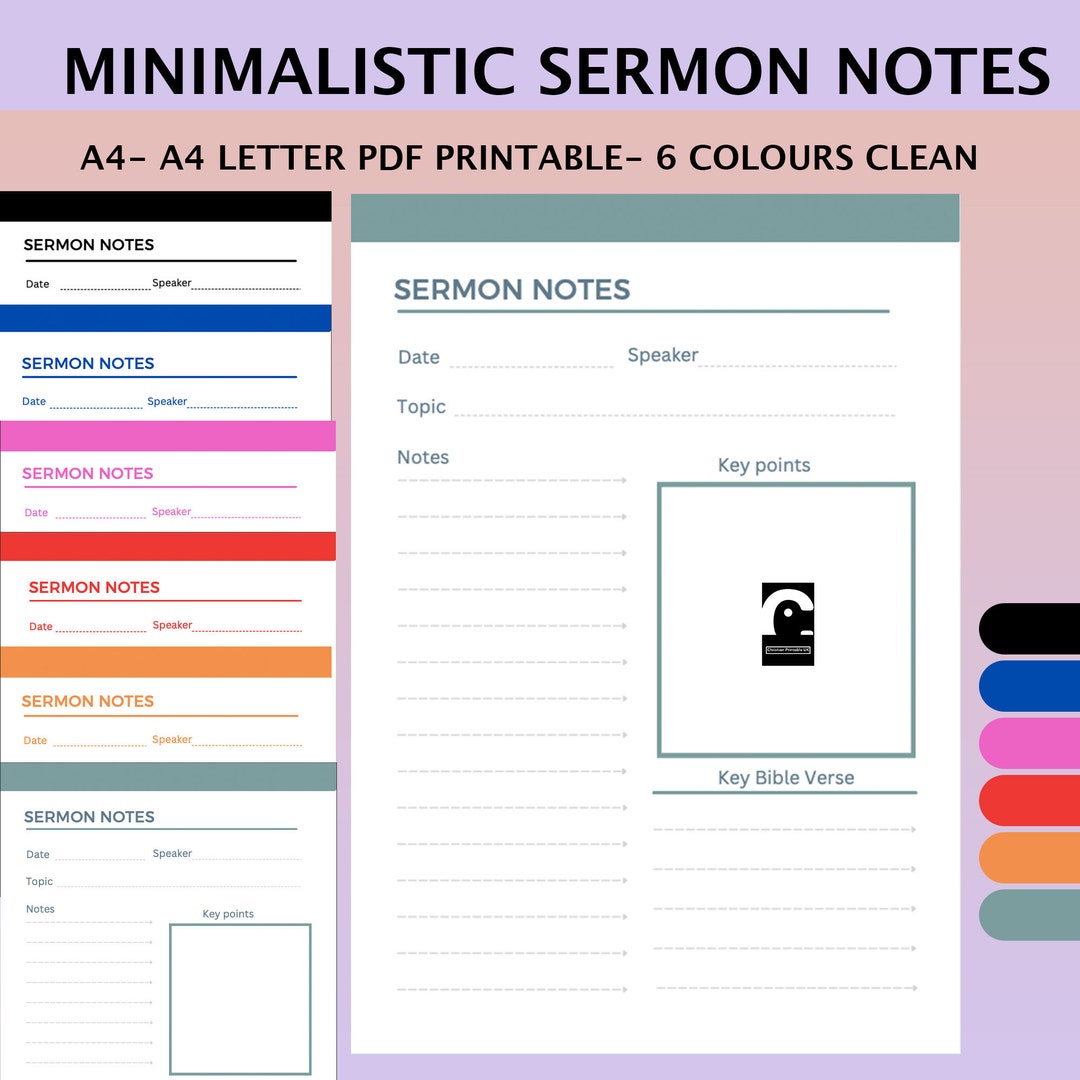 Sermon Notes | Printable Sermon Notes | Sermon Planner | Faith Planner ...