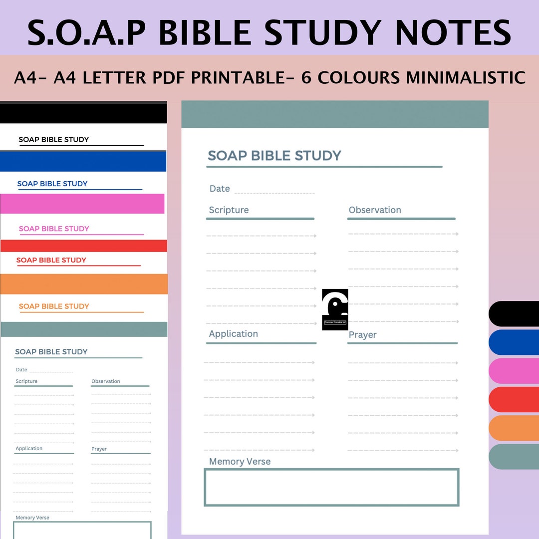 SOAP Bible Study Journal | Printable Bible Study | Bible Journaling ...