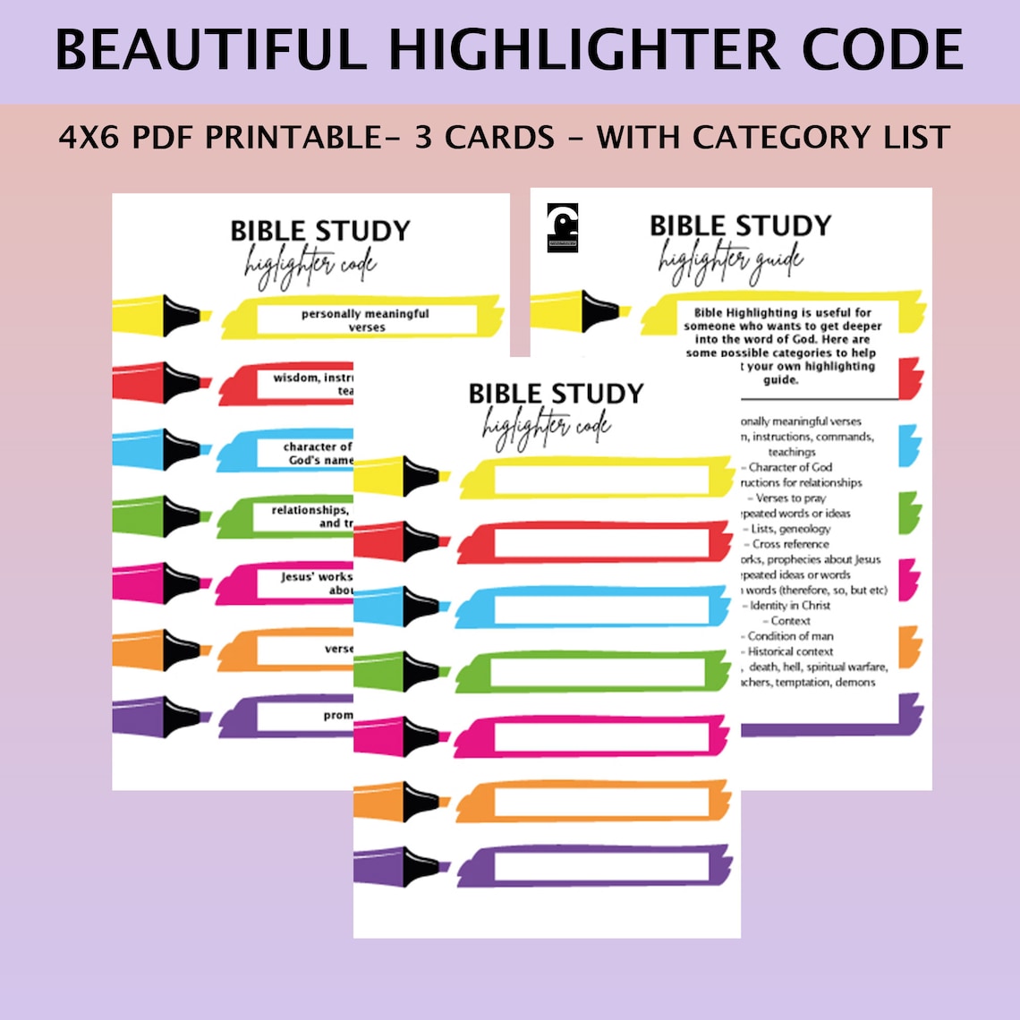 Bible Highlighting Colour Code | Printable Colour Code | Bible ...