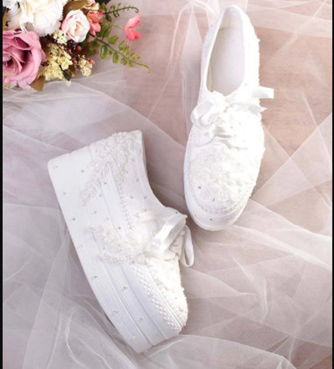 Bridal Sneakers, Bridal Shoes, Bridal Casual Shoes, Stylish Bridal ...