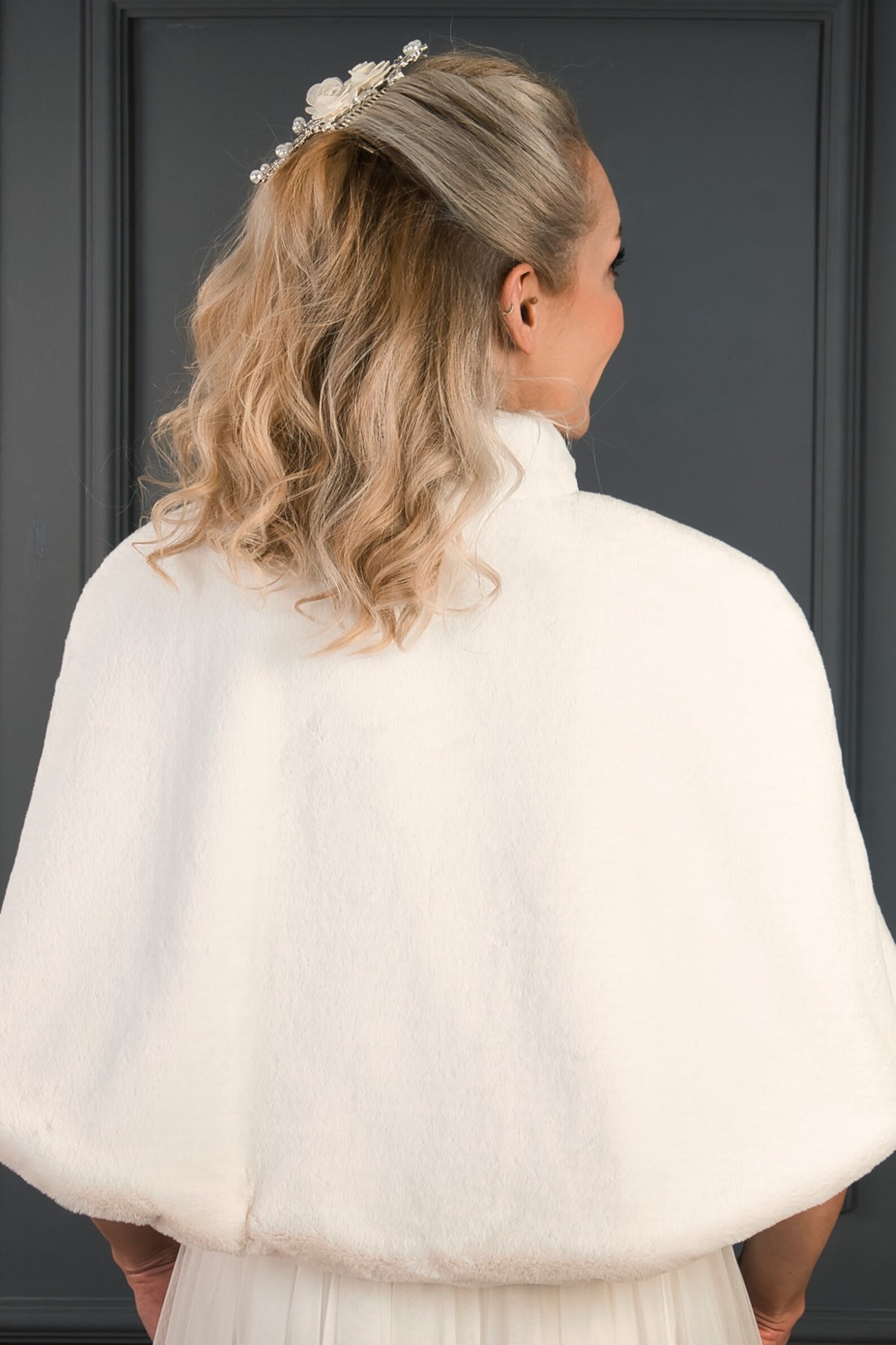 Winter Wedding Shawl, Bridal Bolero, Bridesmaid Shrug, Bride Ivory Cape ...
