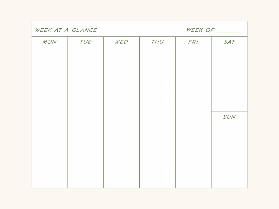 Weekly Planner Notepad, Matcha Green - Etsy