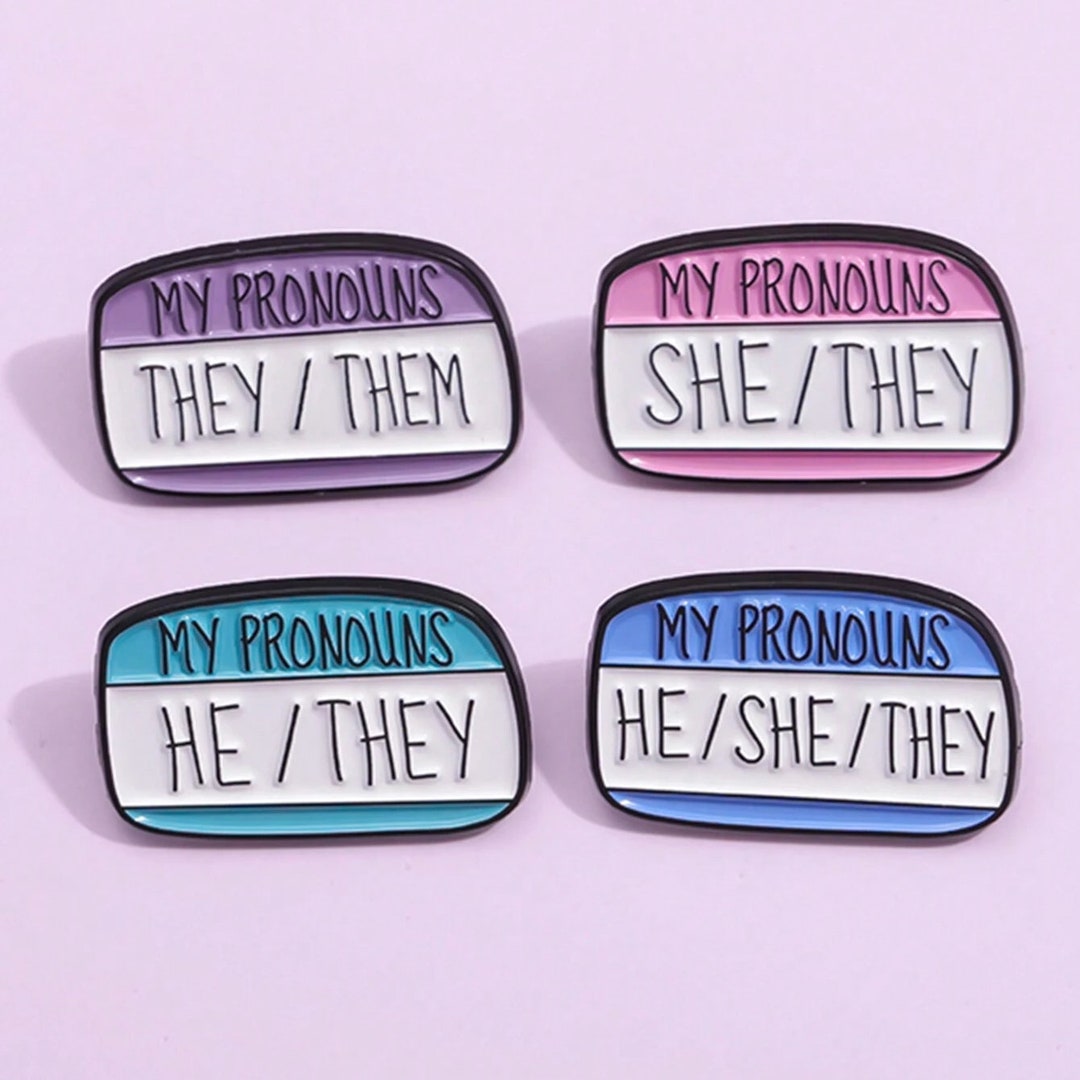 Lgbtq Pride Queer Gay Lesbian Trans Nonbinary Pronouns Enamel Pin Badge Brooch Etsy