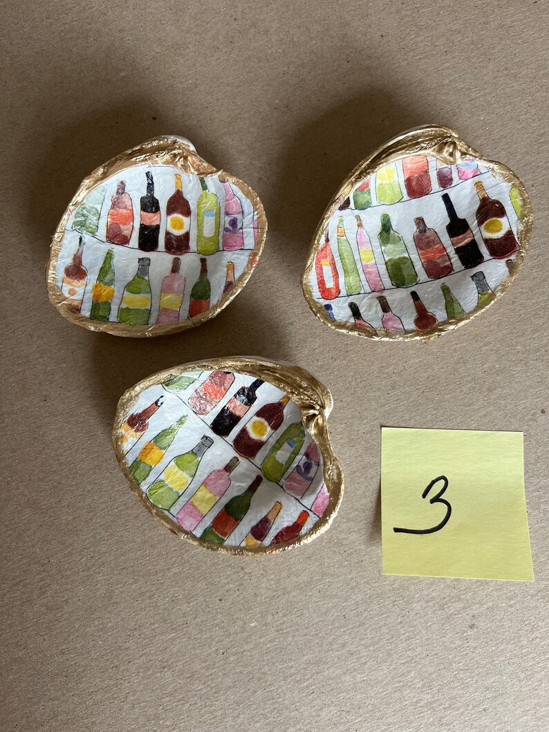 Decoupage Clam Shell- Jewelry/ring Dish-hostess Gift- Coastal Decor ...