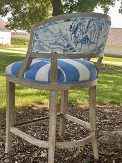 Blue & White Counter Height Stool - Etsy