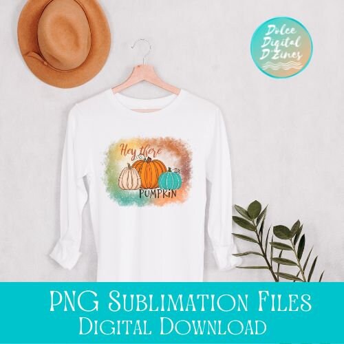 Hey There Pumpkin PNG With Fall Colors Distressed Background, 3 ...