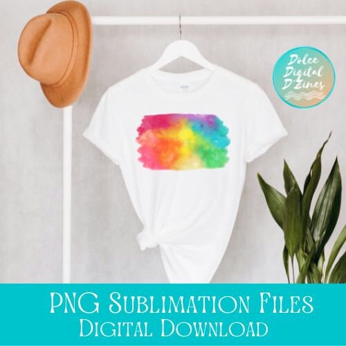 Watercolor Rainbow Background, Sublimation Background, Digital ...
