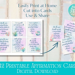 Printable Affirmation Cards for Beach Lovers, Daily Affirmations ...