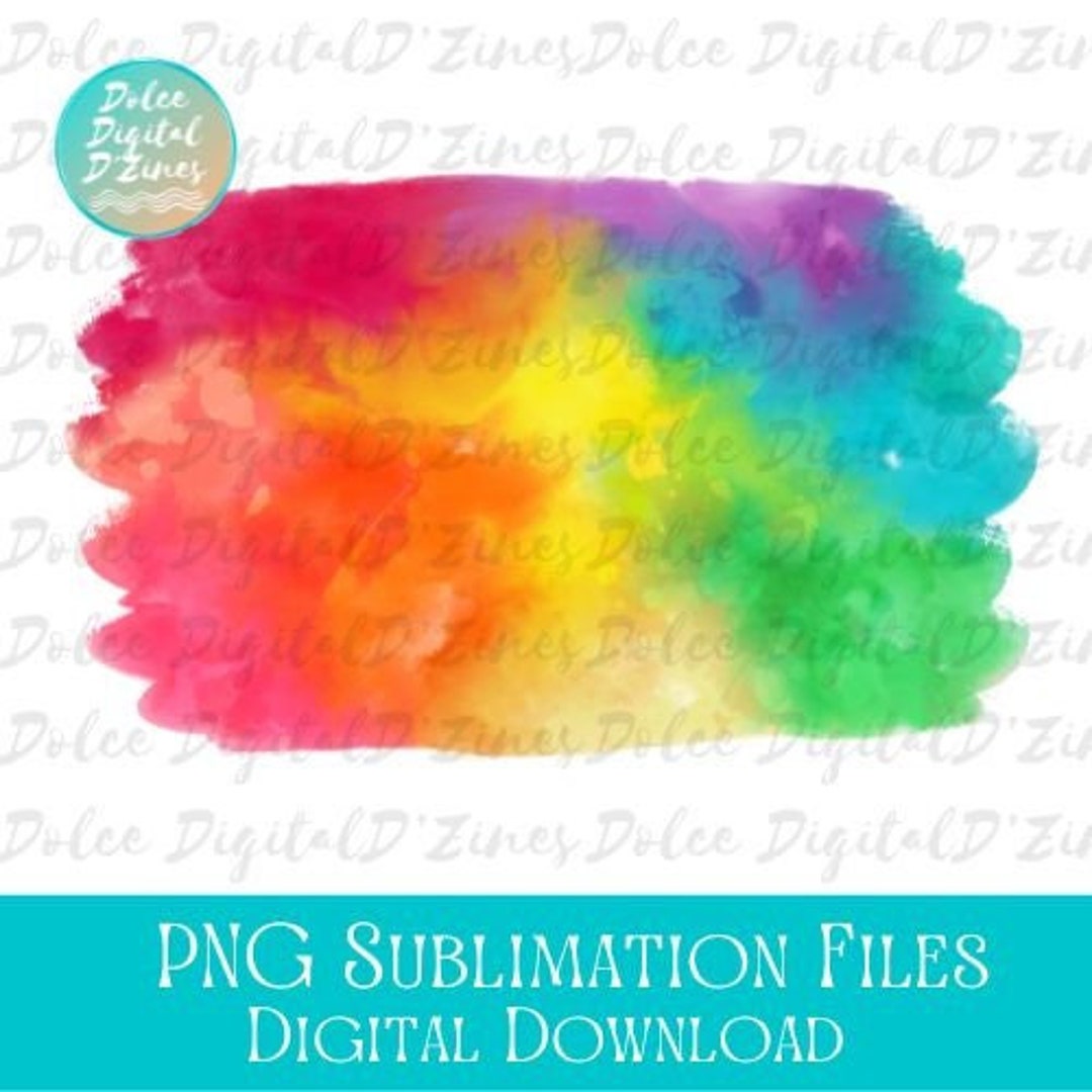 Watercolor Rainbow Background, Sublimation Background, Digital ...