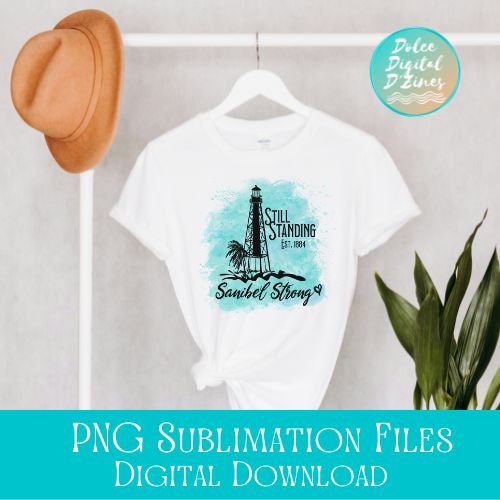Still Standing Sanibel Lighthouse PNG, Sanibel Strong, Teal Blue ...
