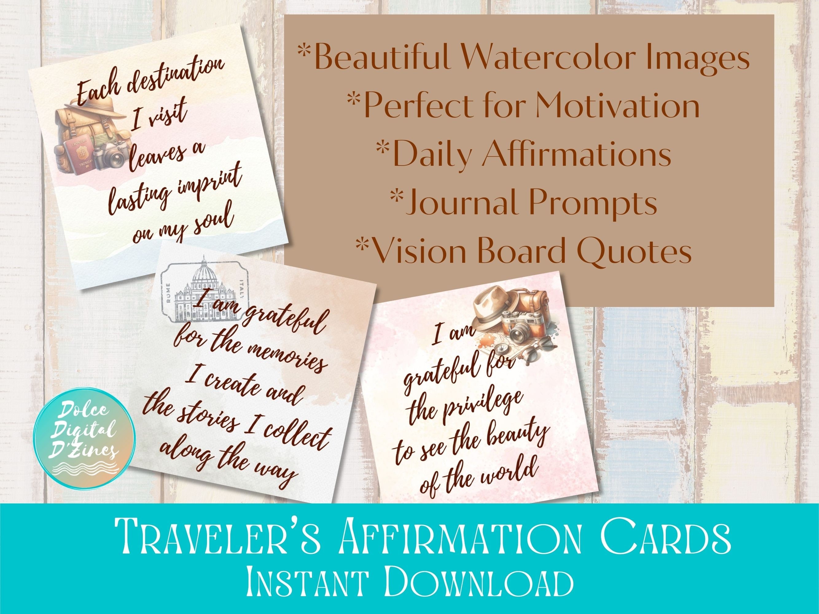 Printable Affirmation Cards for Travel Lovers, Daily Affirmations ...