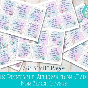 Printable Affirmation Cards for Beach Lovers, Daily Affirmations ...
