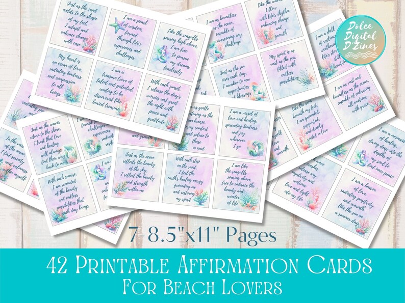 Printable Affirmation Cards for Beach Lovers, Daily Affirmations ...