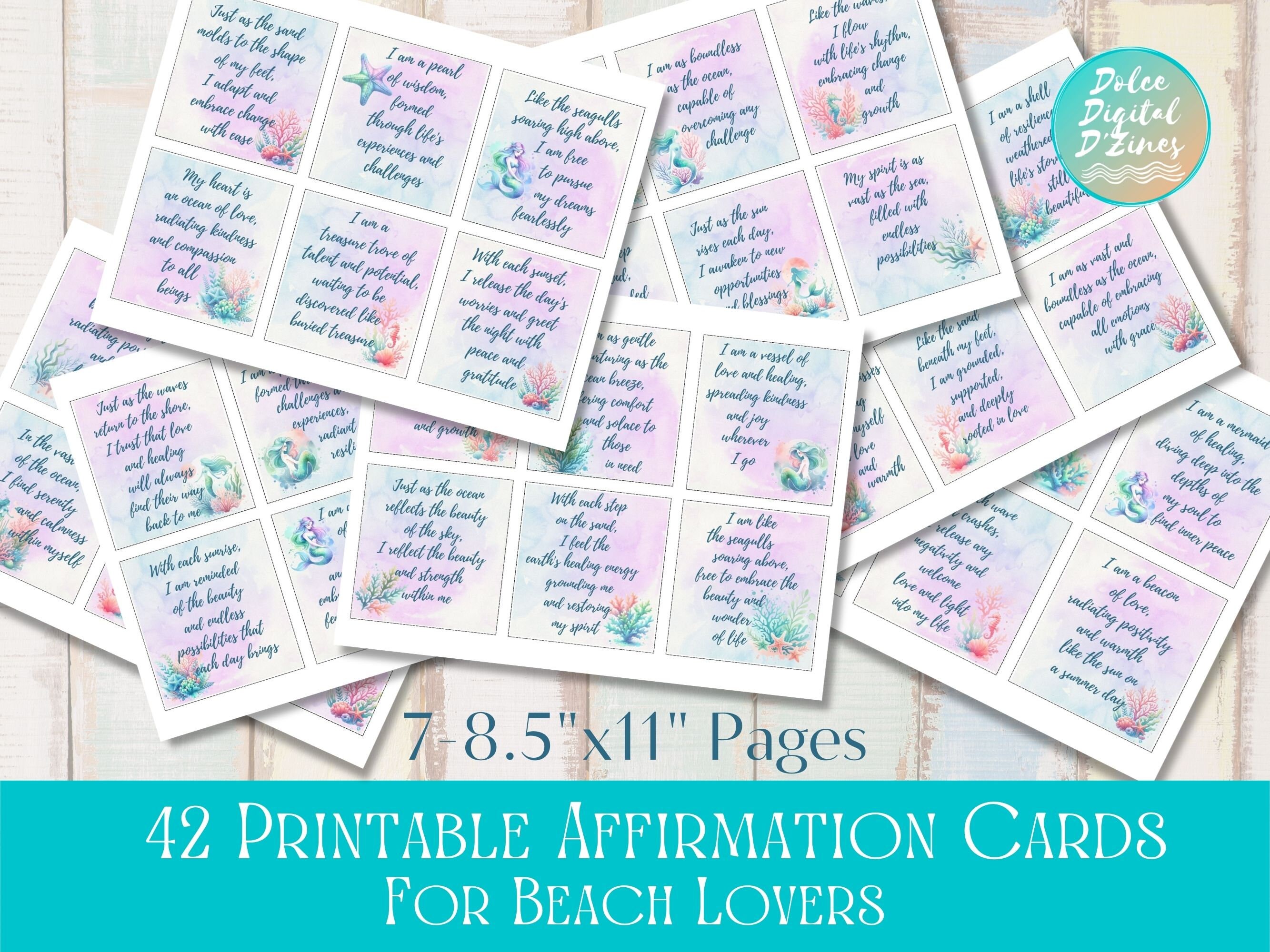 Printable Affirmation Cards for Beach Lovers, Daily Affirmations ...