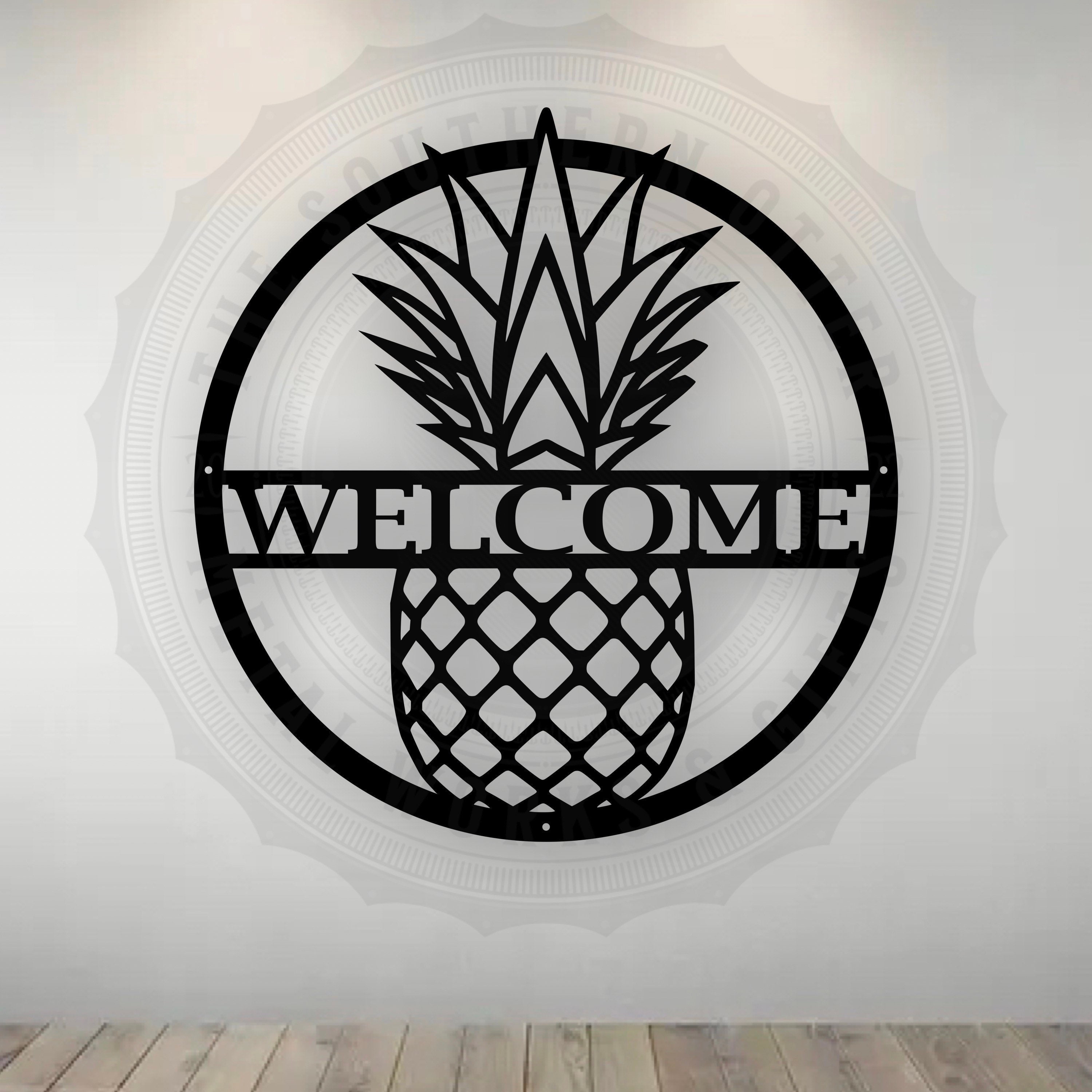 Custom Pineapple Metal Sign II Metal Outdoor Sign, Family Name Gifts ...