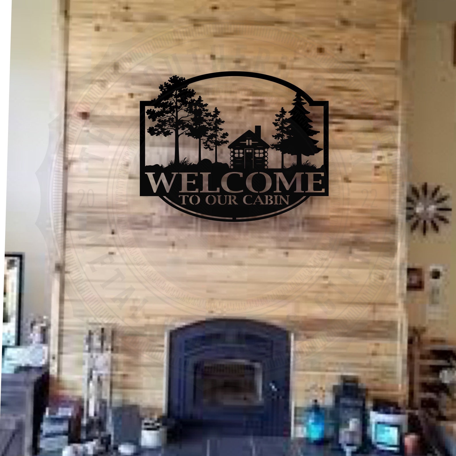 Custom Cabin Metal Sign II Metal Welcome Outdoor Sign, Cabin Gifts ...
