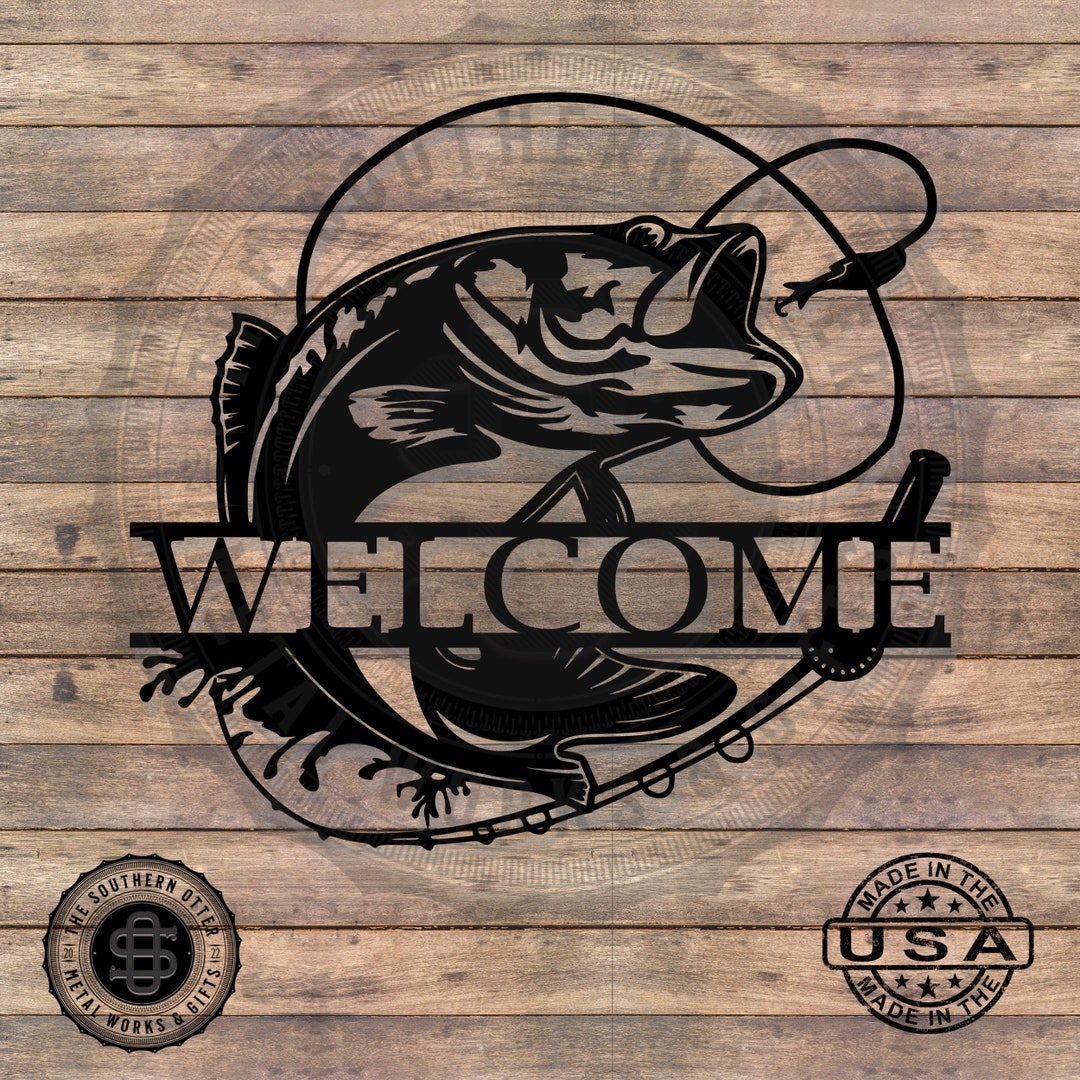 Custom Bass Fishing Metal Sign II Metal Outdoor Sign, Lake House or ...