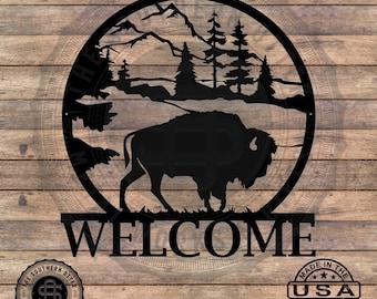 Metal Bison Sign - Etsy