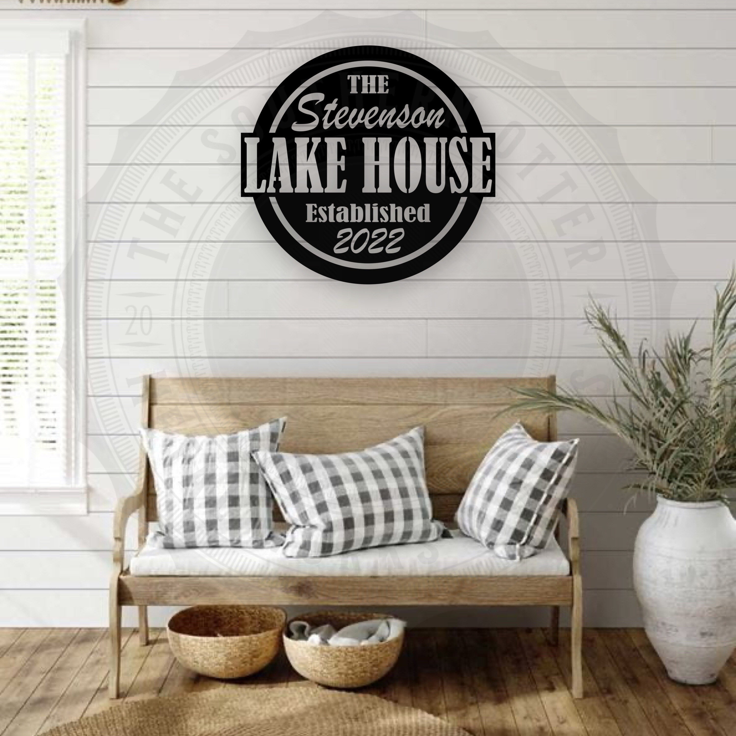 Custom Lake House Metal Name Sign II Metal Welcome Outdoor Sign, Cabin ...