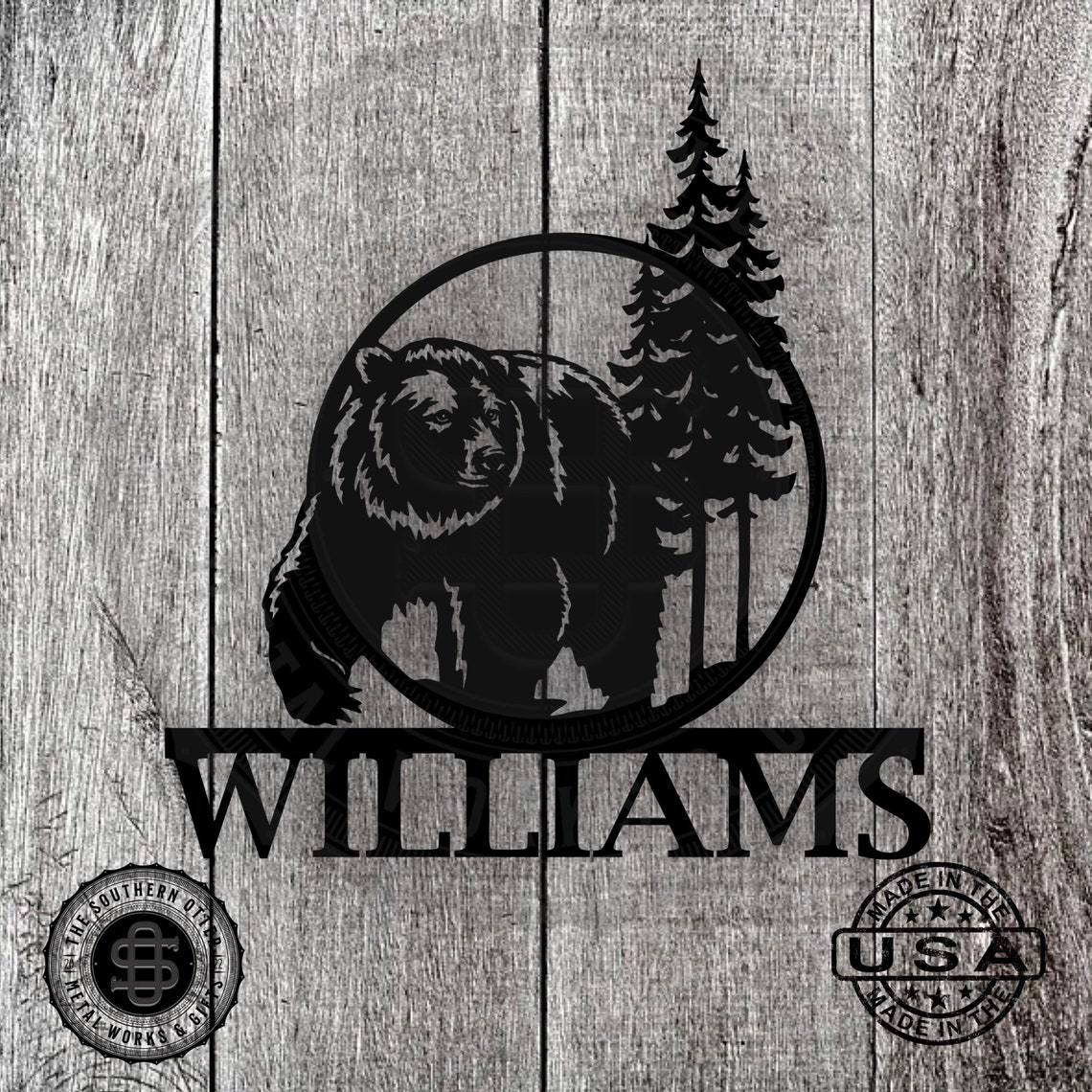 Custom Bear Metal Sign II Metal Welcome Outdoor Sign, Cabin Gifts ...