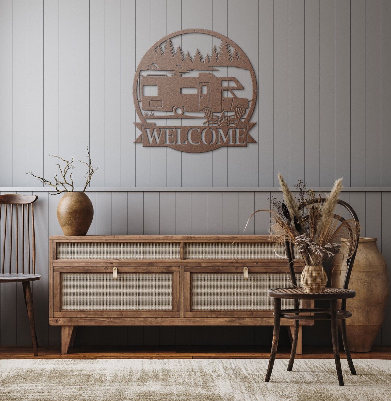 Custom Campfire Metal Sign II Class C Camper, Metal Outdoor Sign ...