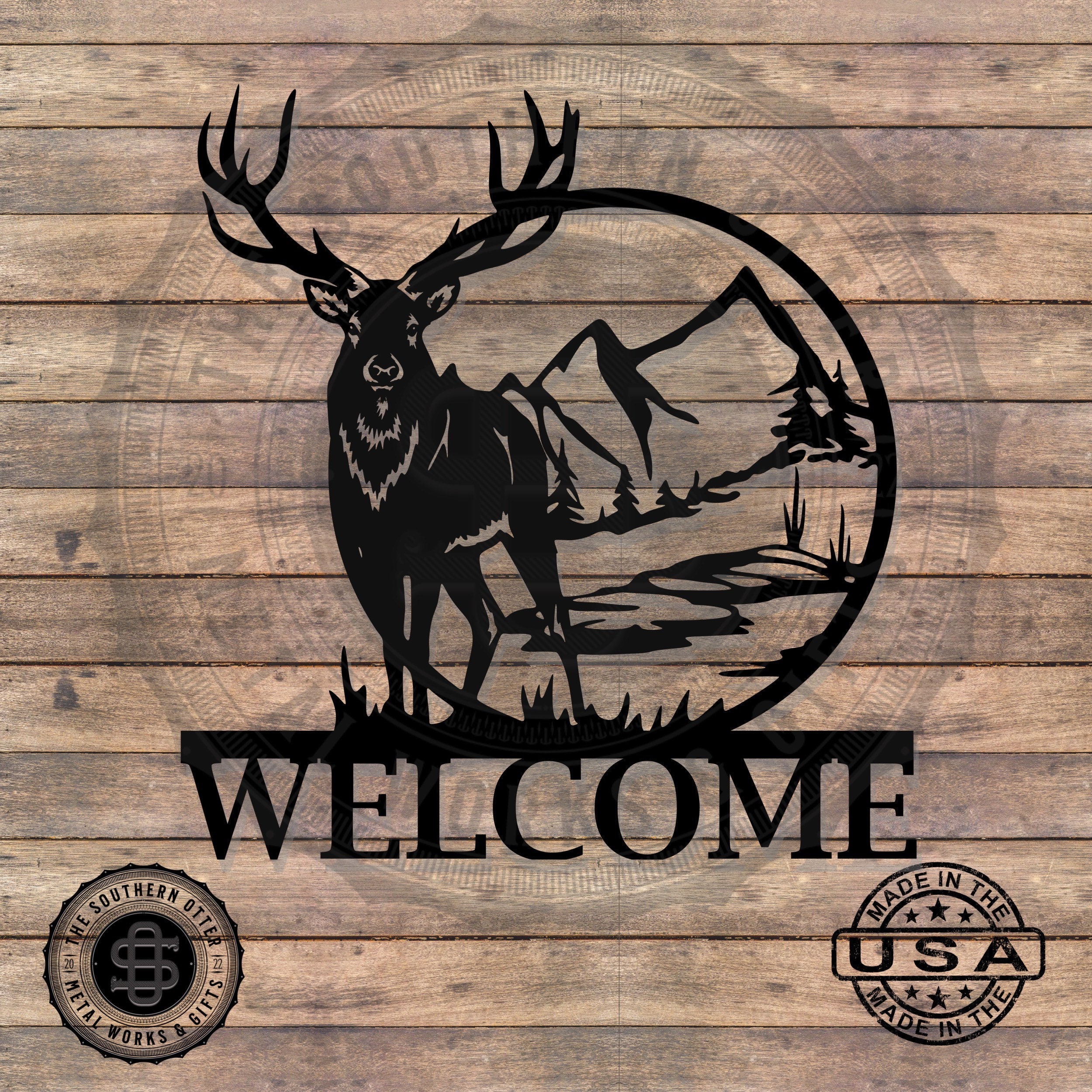 Custom Deer Metal Sign II Metal Welcome Outdoor Sign, Cabin Gifts ...