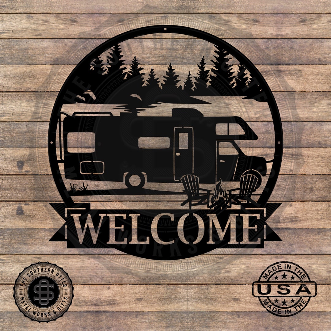 Custom Campfire Metal Sign II Class C Camper, Metal Outdoor Sign ...