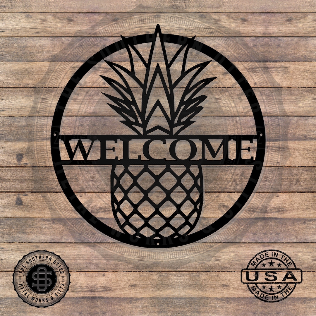 Custom Pineapple Metal Sign II Metal Outdoor Sign, Family Name Gifts ...