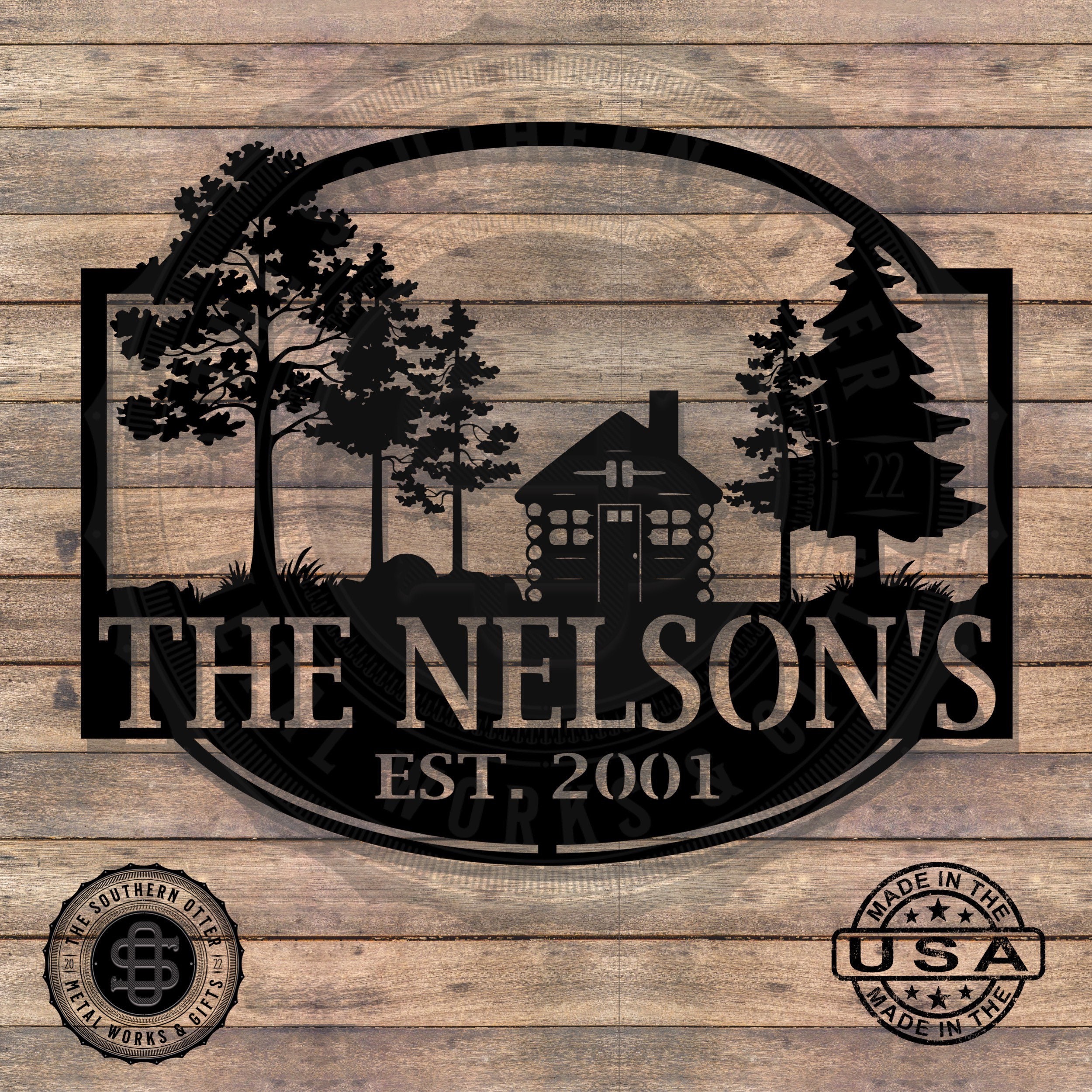 Custom Cabin Metal Sign II Metal Welcome Outdoor Sign, Cabin Gifts ...