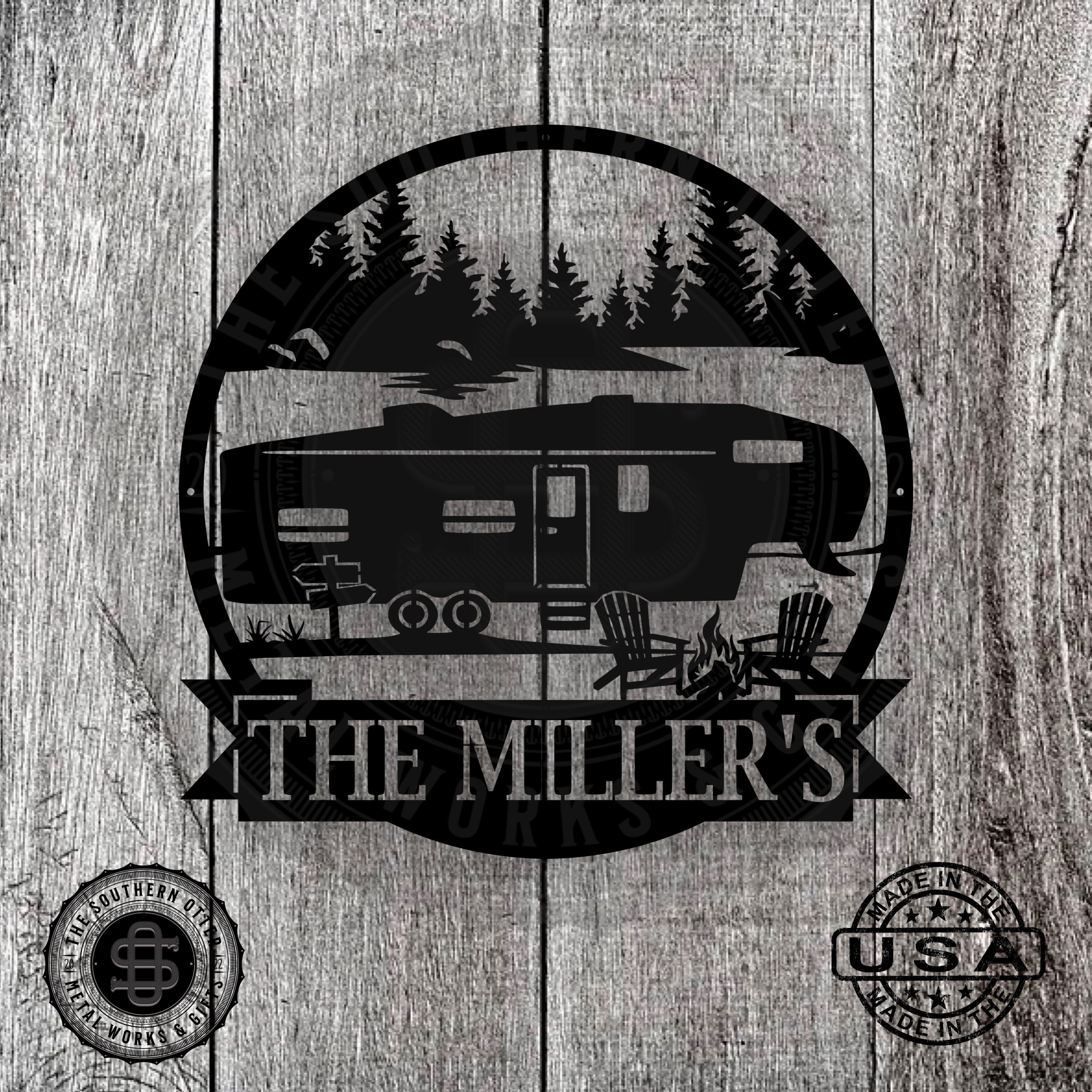 Custom Campfire Metal Sign II Fifth Wheel Camper, Metal Outdoor Sign ...