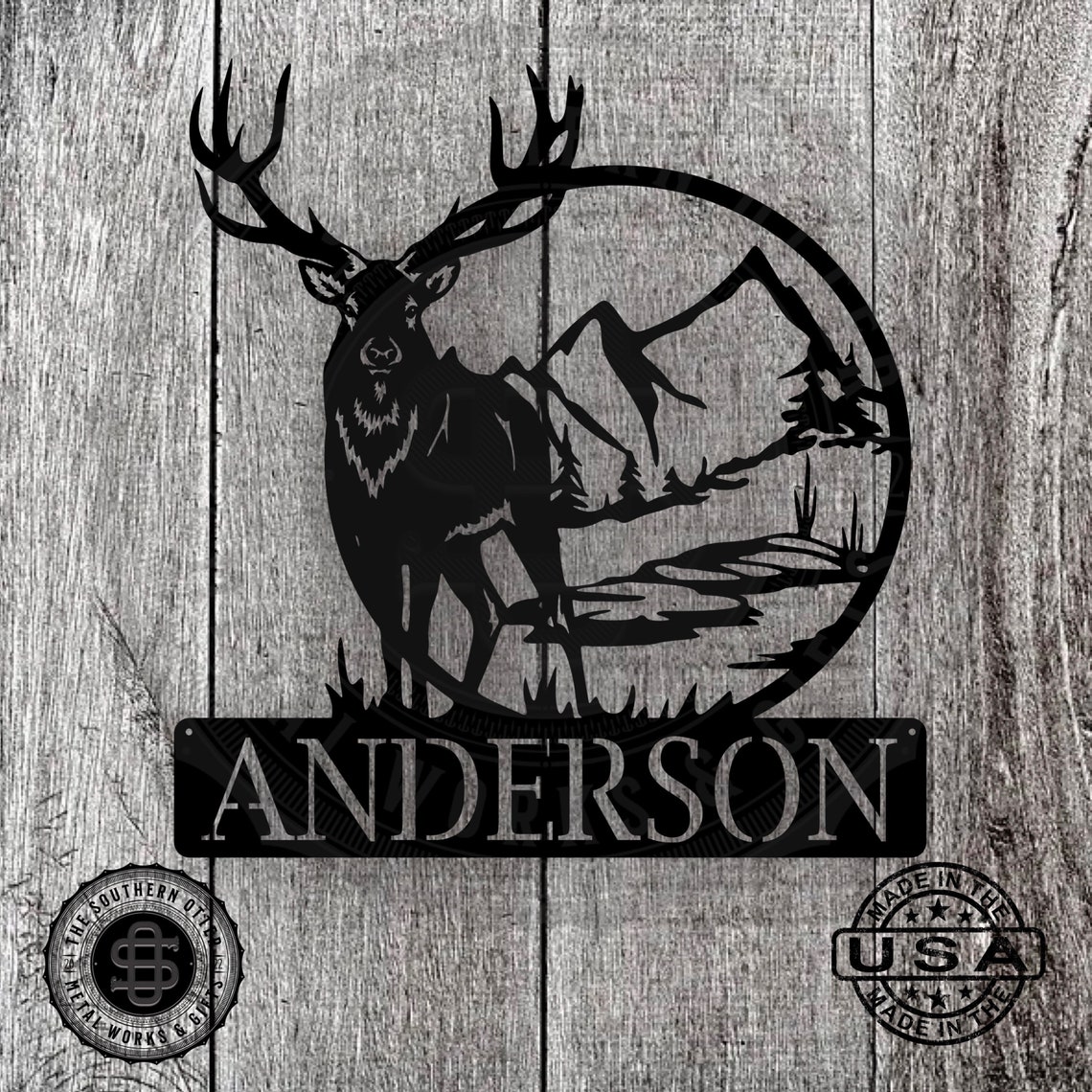 Custom Deer Metal Sign II Metal Outdoor Sign, Cabin Gifts, Personalized ...