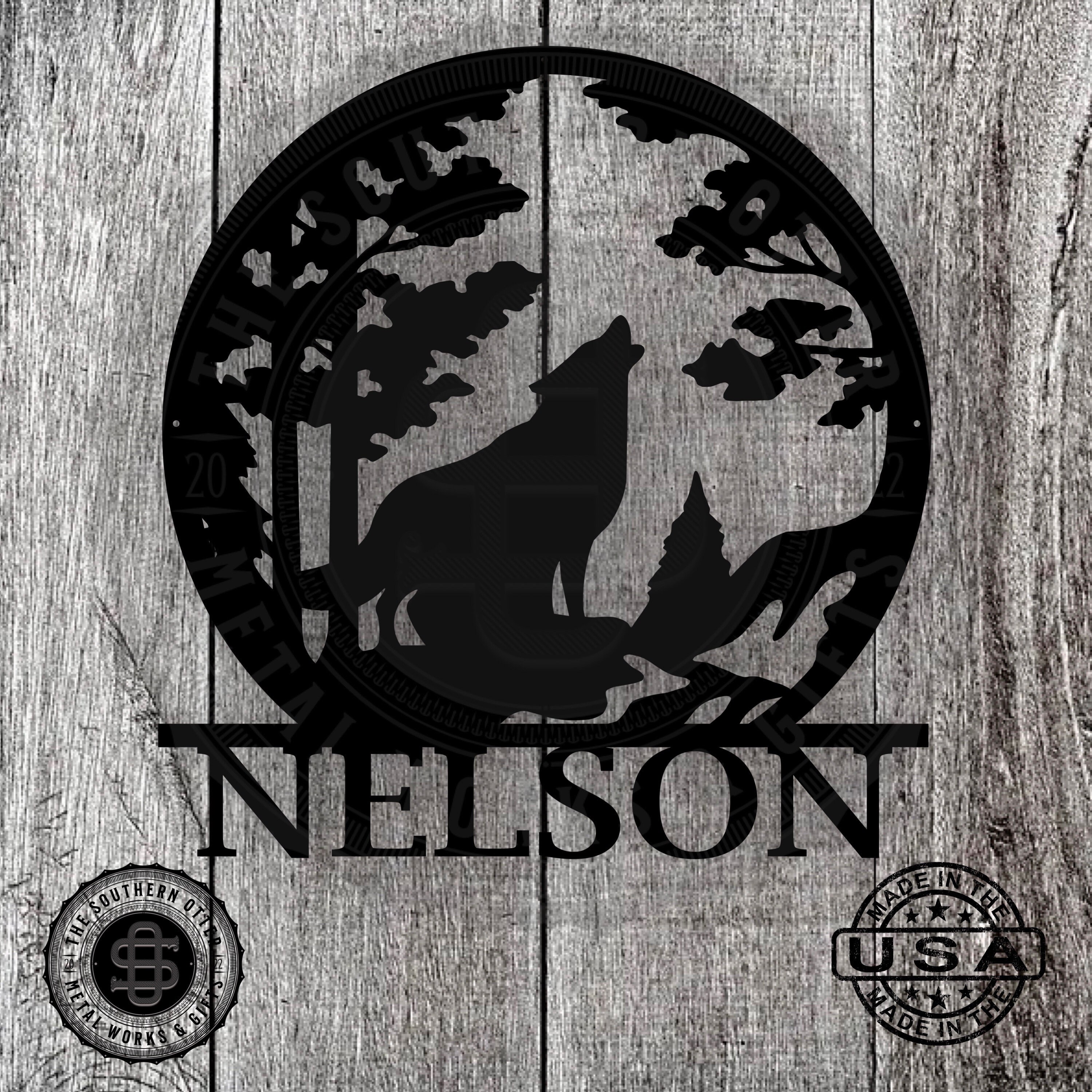 Custom Wolf Howling Metal Sign II Metal Welcome Outdoor Sign, Cabin ...