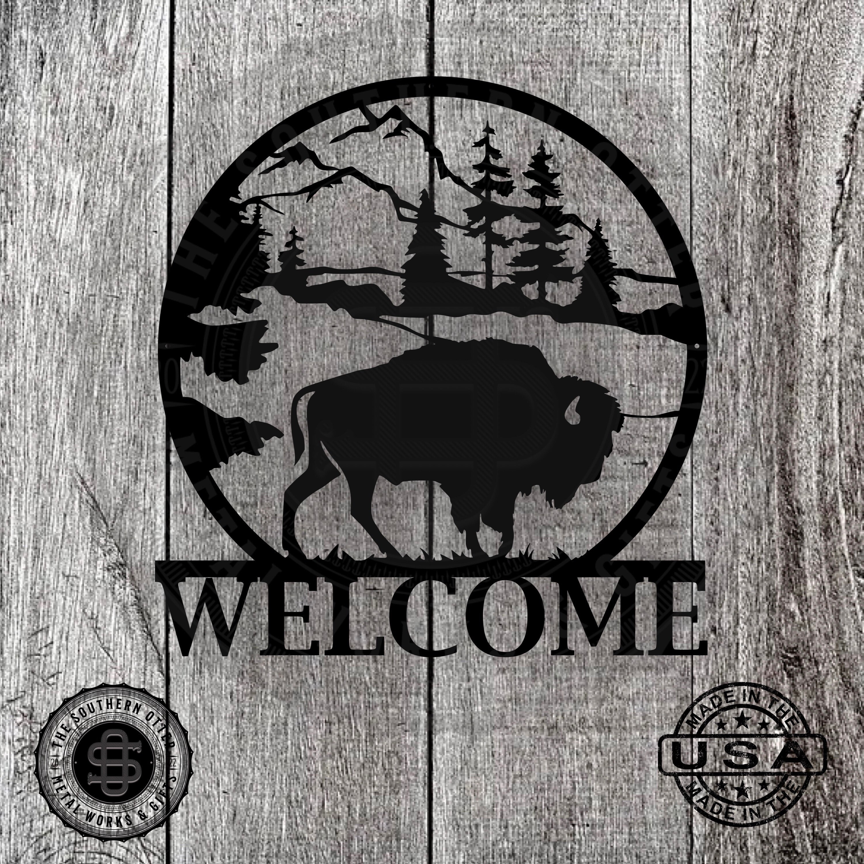 Custom Bison Metal Sign II Metal Welcome Outdoor Sign, Bison Gifts ...