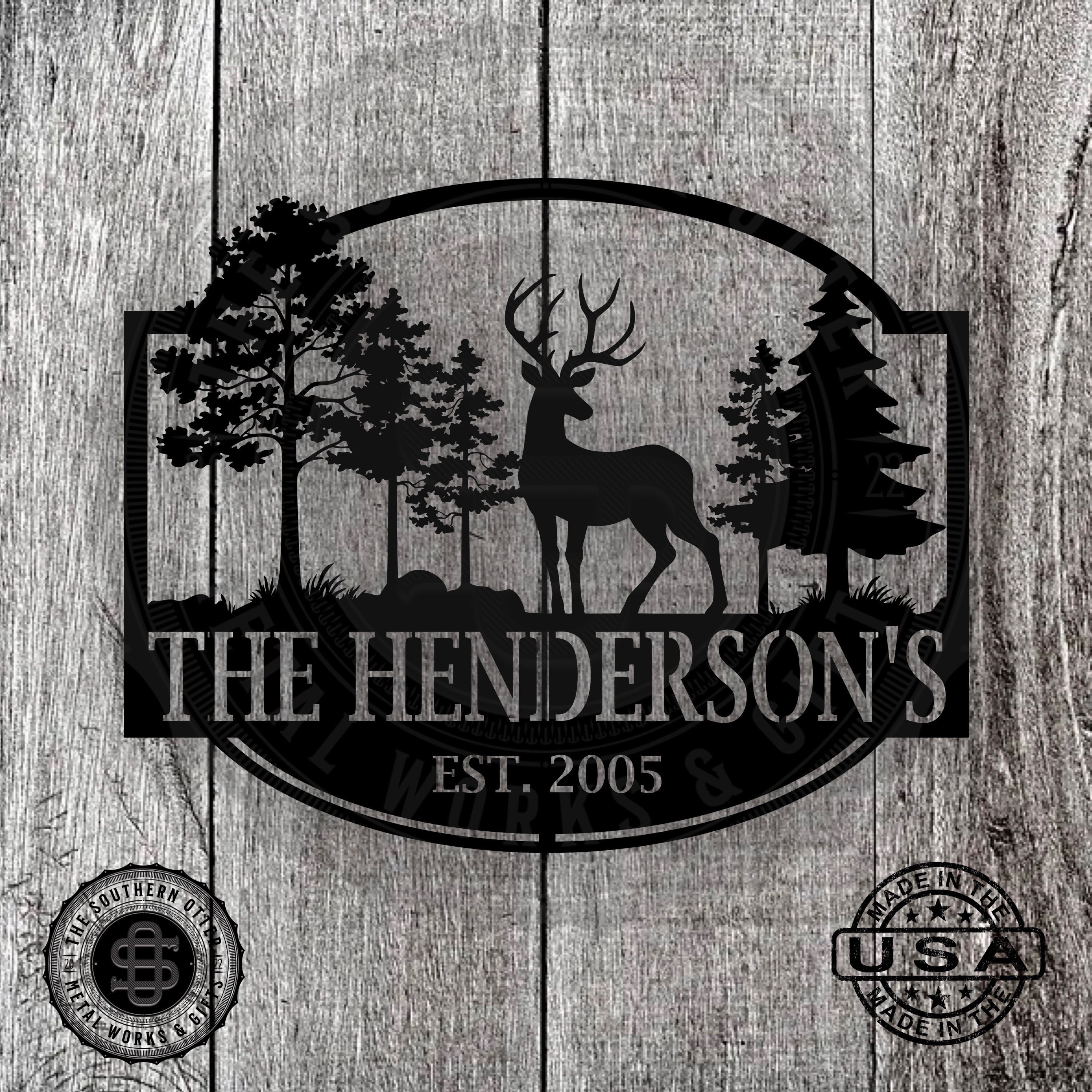 Custom Deer Metal Sign II Metal Welcome Outdoor Sign, Cabin Gifts ...