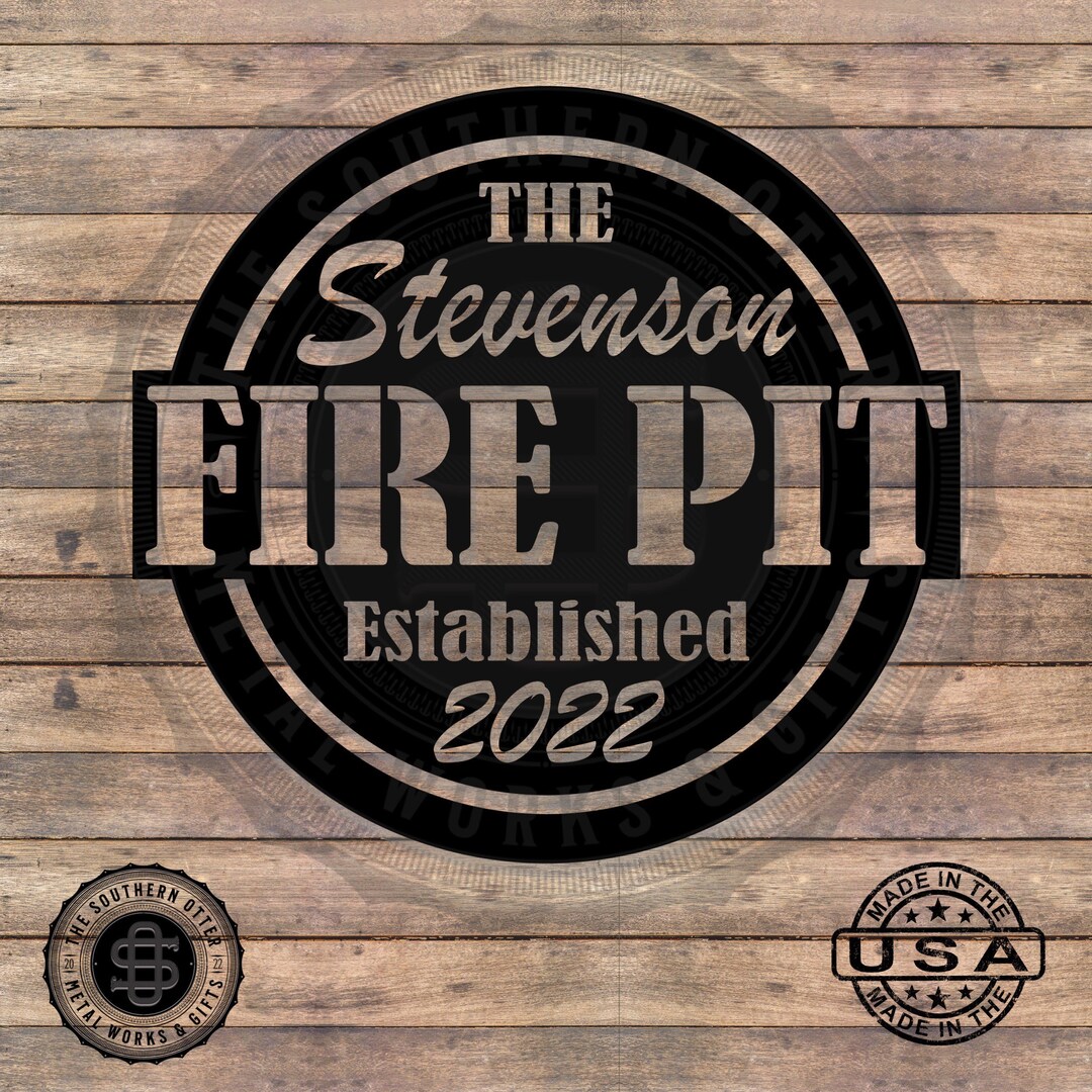 Custom Fire Pit Metal Name Sign II Metal Welcome Outdoor Sign, Cabin or ...