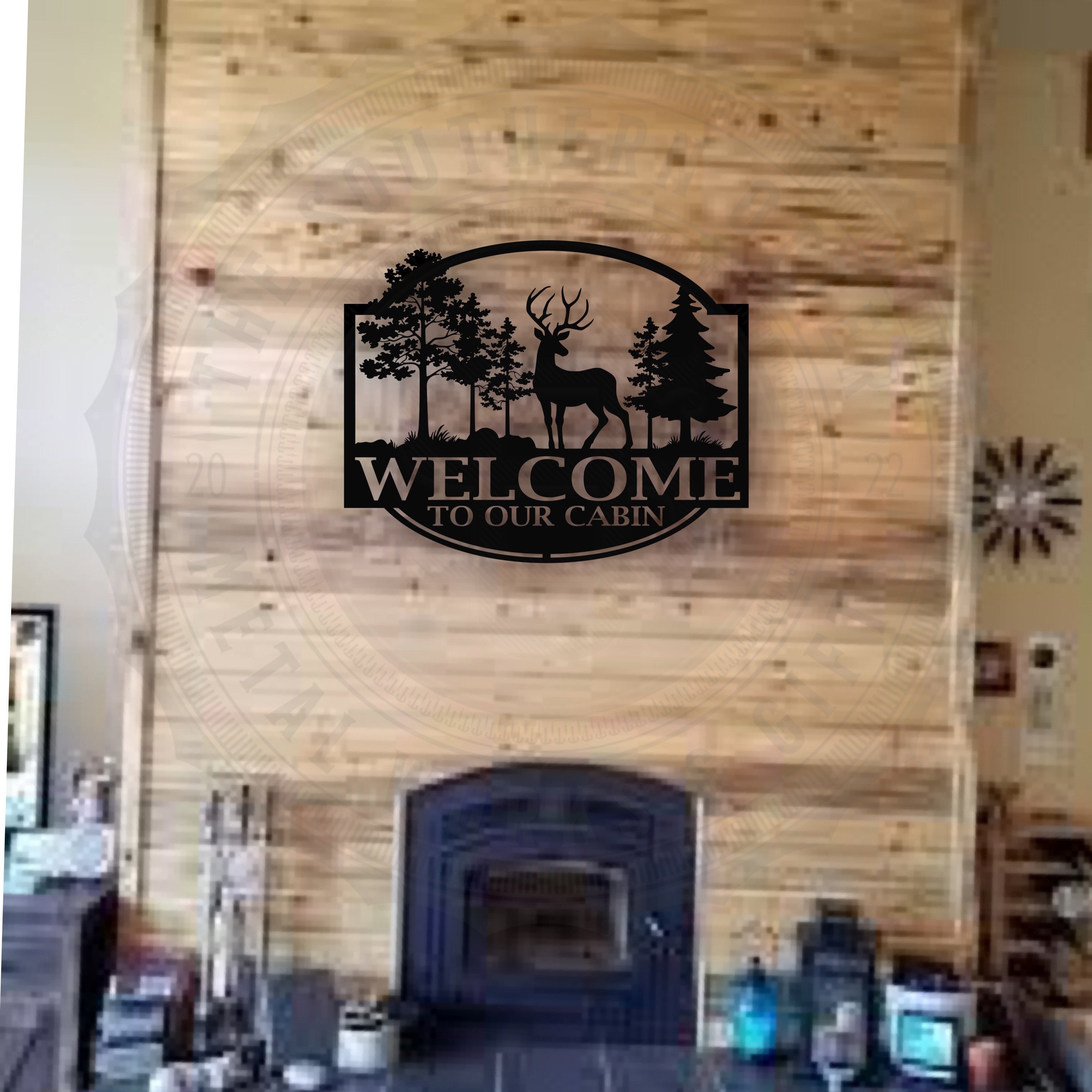 Custom Deer Metal Sign II Metal Welcome Outdoor Sign, Cabin Gifts ...