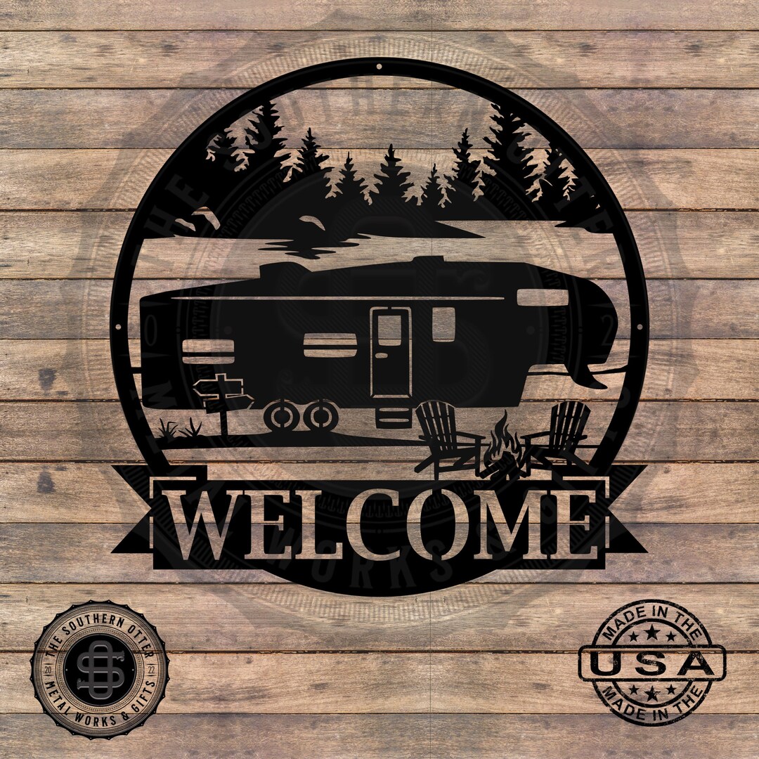 Custom Campfire Metal Sign II Fifth Wheel Camper, Metal Outdoor Sign ...