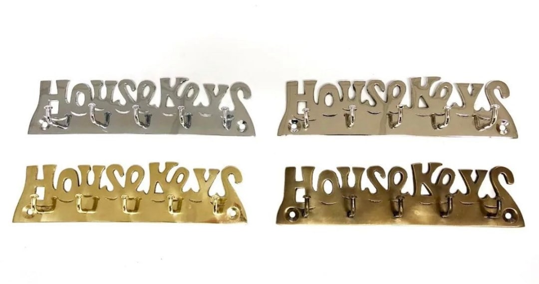Chrome Brass Nickel or Bronze House Key Hook Wall Hanger Rack Holder ...