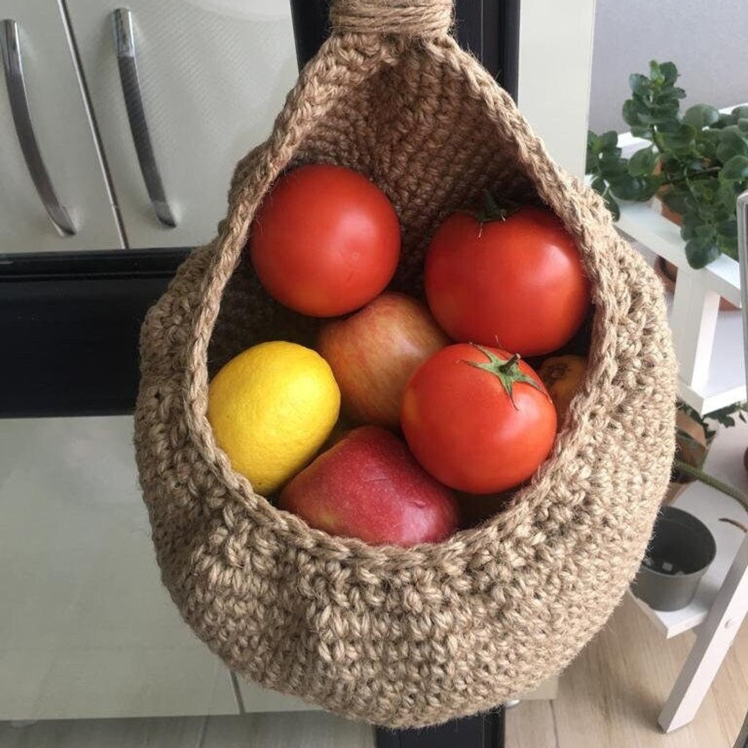 Rustic Baskets Set, Kitchen Basket, Farm House Basket, Jute Hanging ...