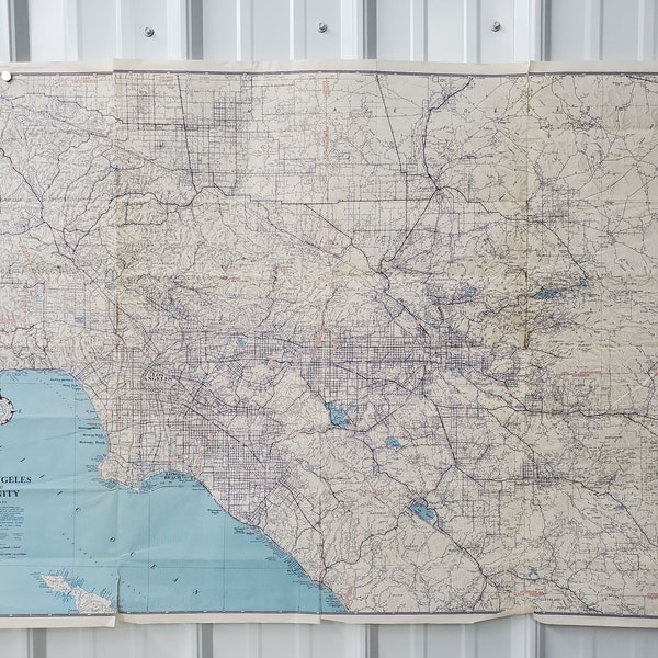 1950s Map of Los Angeles - Etsy