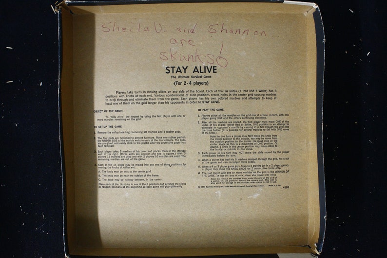 Vintage 1971 Milton Bradley Stay Alive Game - Etsy Vintage 1971 Milton Bradley Stay Alive Game - Etsy