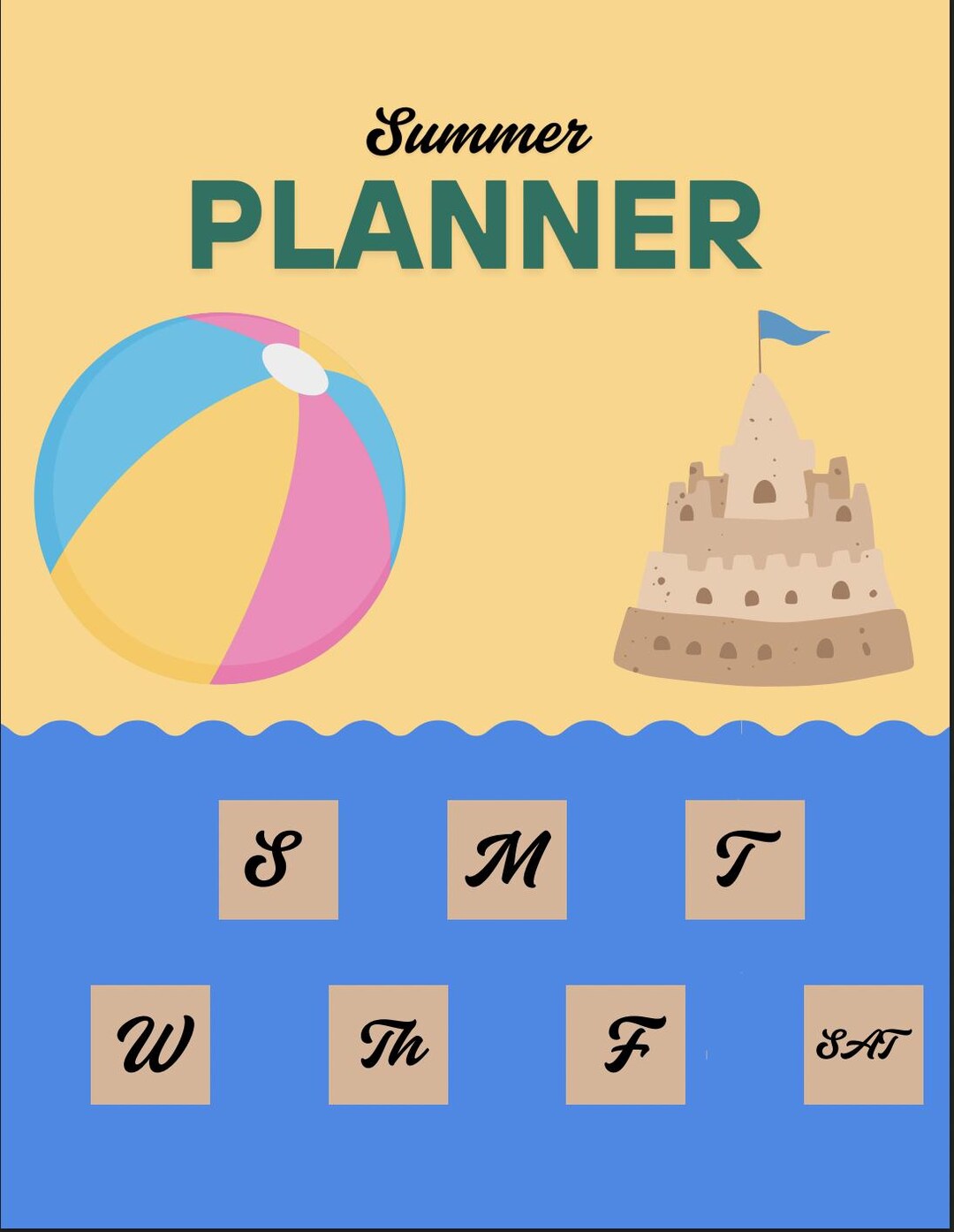 Summer Vacation Daily Planner - Etsy