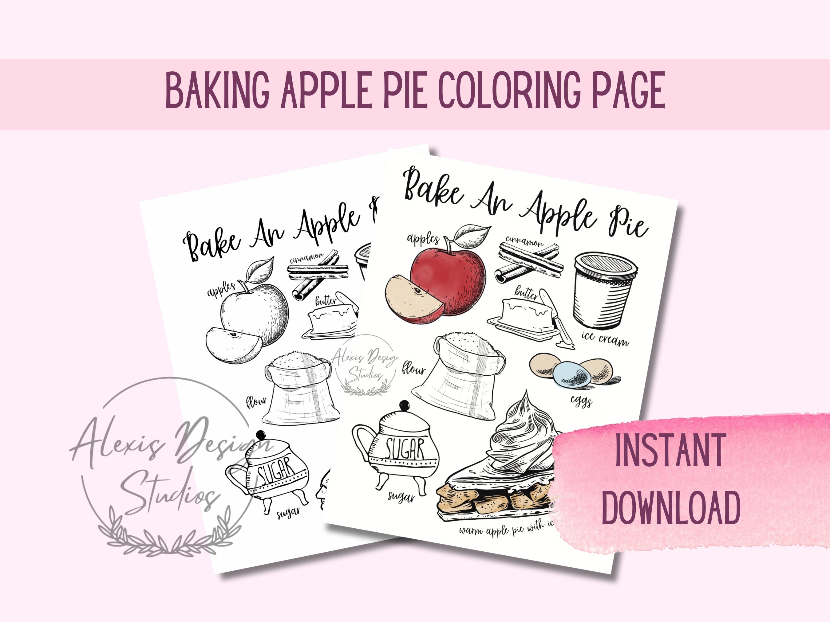 Apple Pie Coloring Page