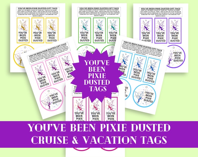 Pixie Dust Gift Tag, Pixie Dust Cruise, FE Tag, Pixie Dusting Disney ...