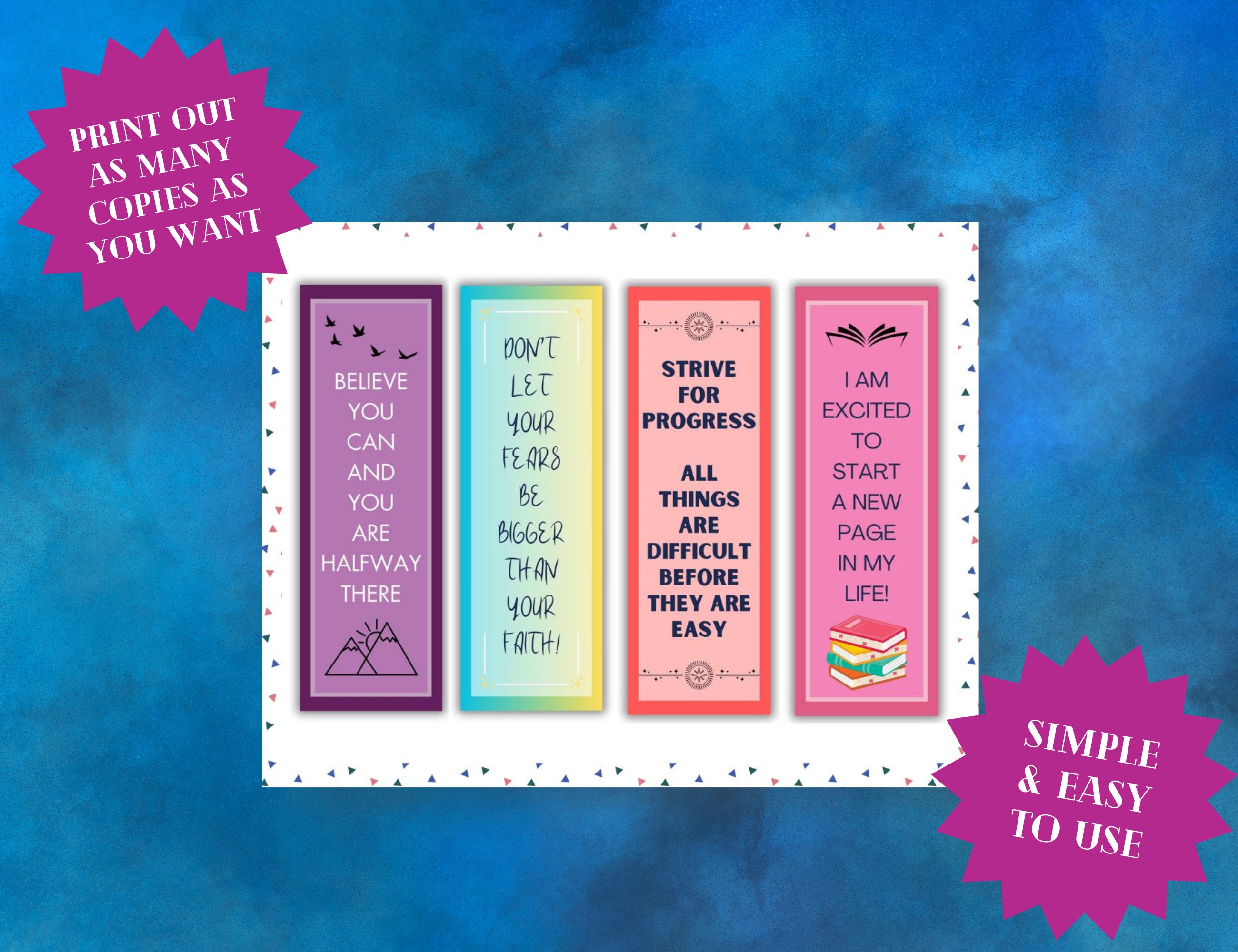 12 Printable Positive Affirmation Bookmarks for Teenagers, Booklovers ...