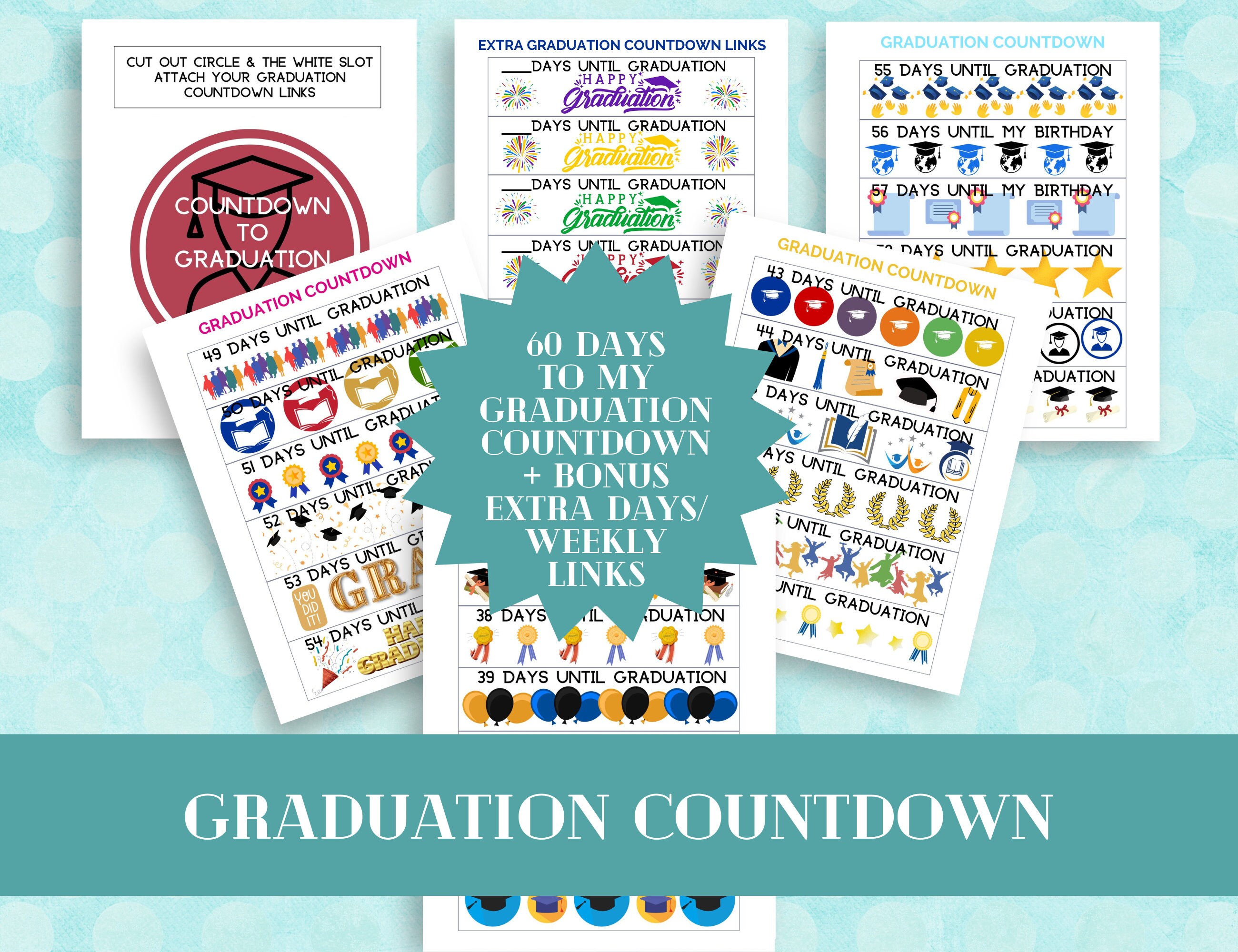 Graduation Calendar Countdown, DYI Chain Printable for Countdown to ...
