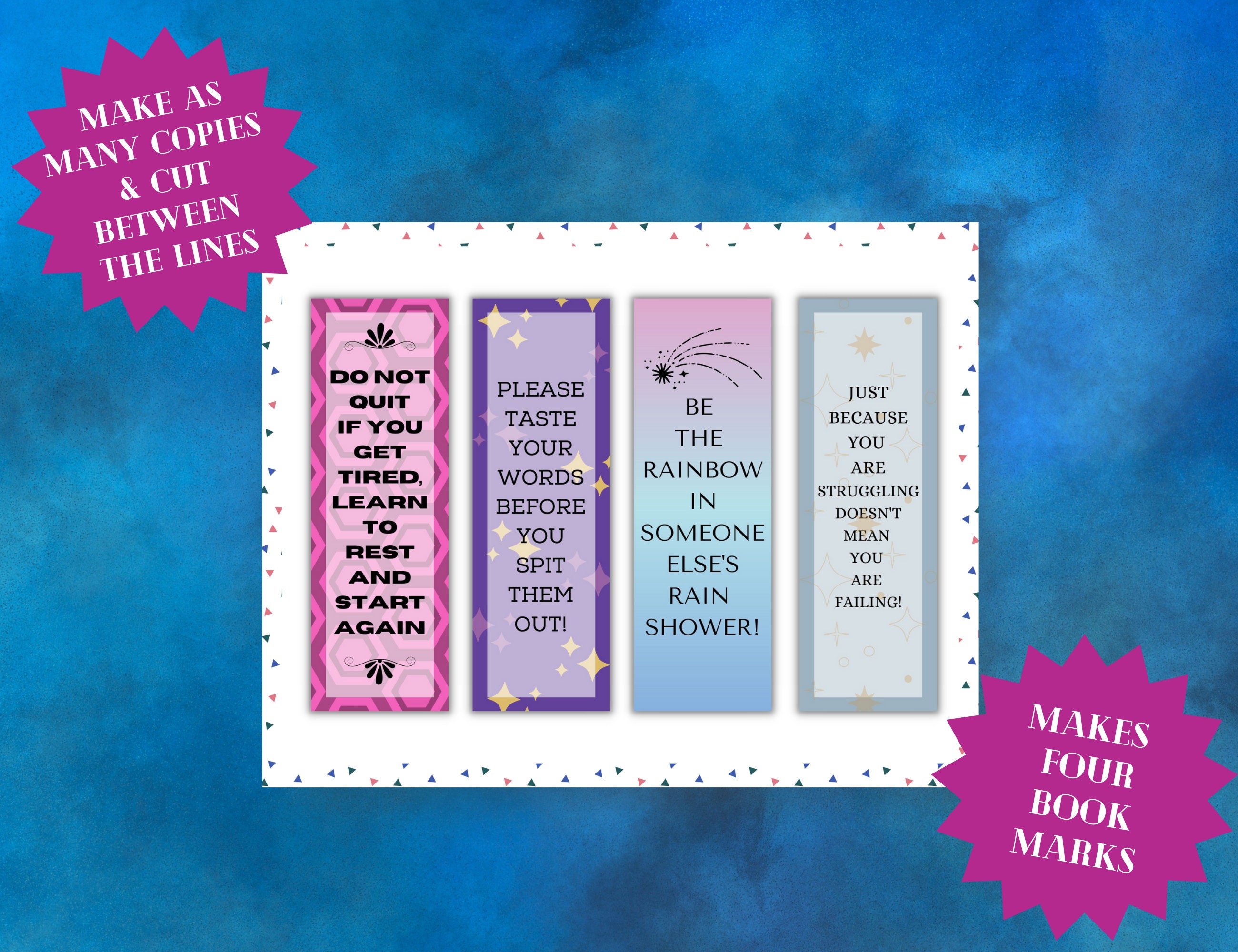 12 Printable Positive Affirmation Bookmarks for Teenagers, Booklovers ...