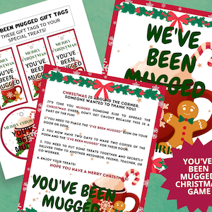 You've Been Mugged Game Printable, We've Been Mugged, Christmas Kit ...
