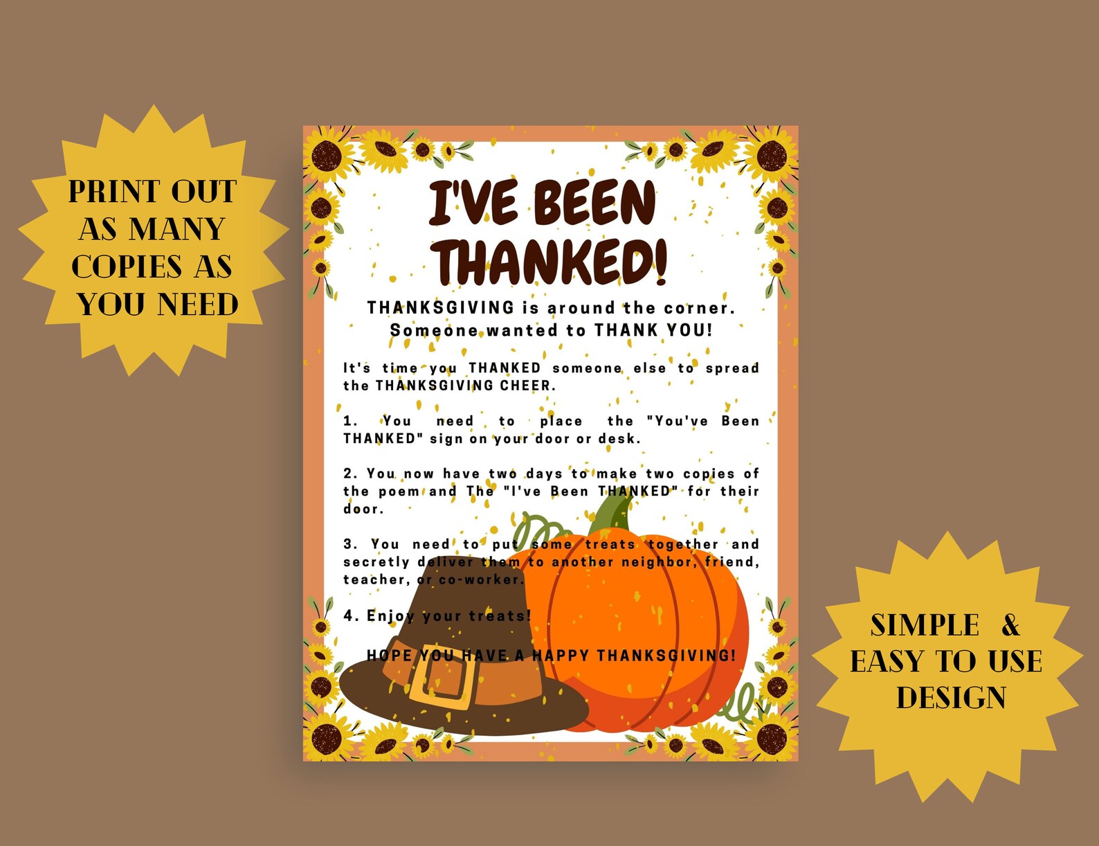 You've Been Thanked Game Printable We've Been - Etsy