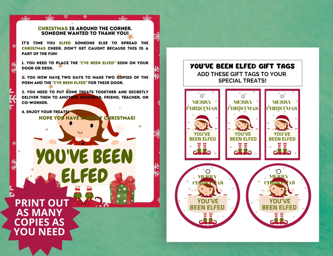 You've Been Elfed Game Printable, We've Been Elfed, Christmas Kit ...